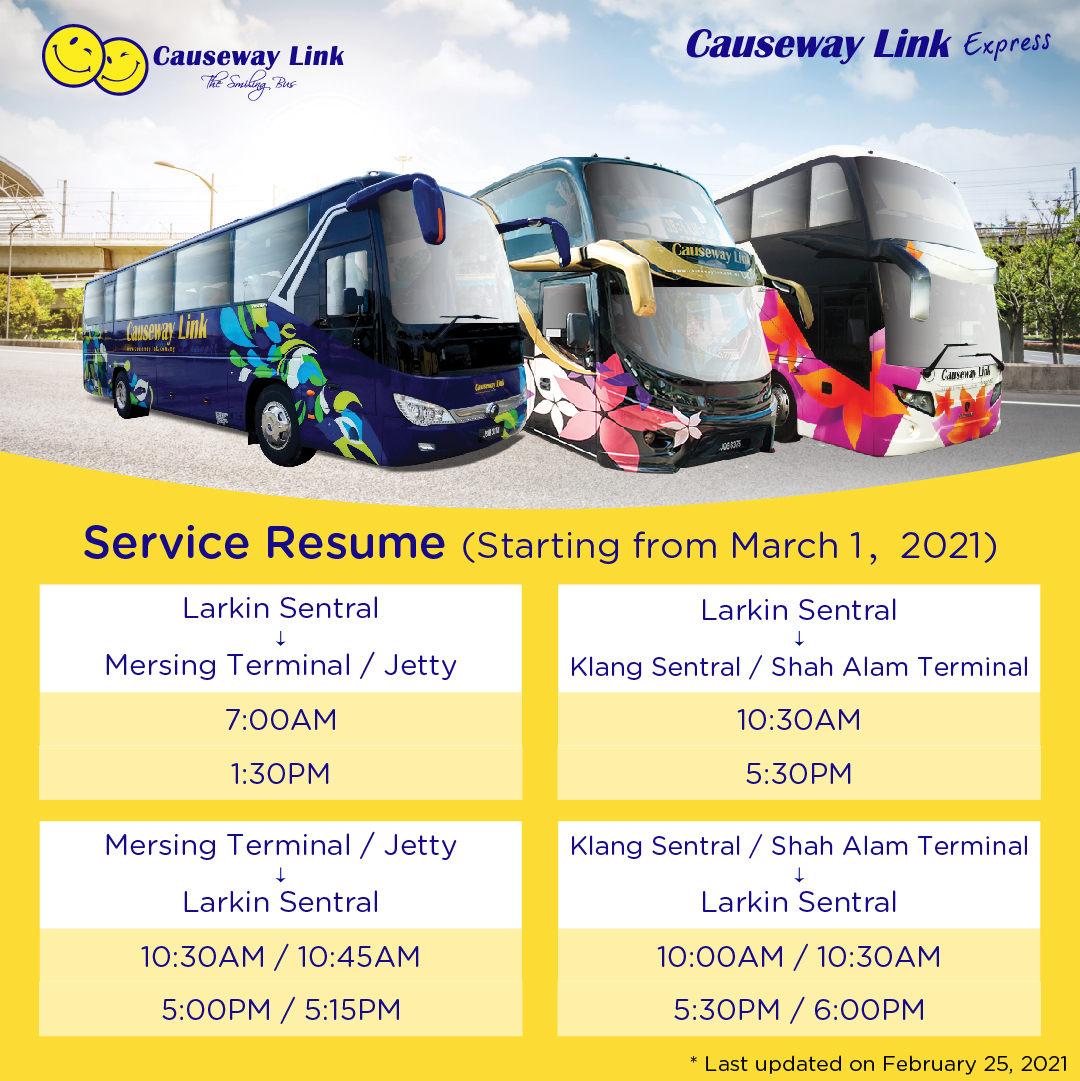 Updates On Causeway Link Express Bus Service During Movement Control ...