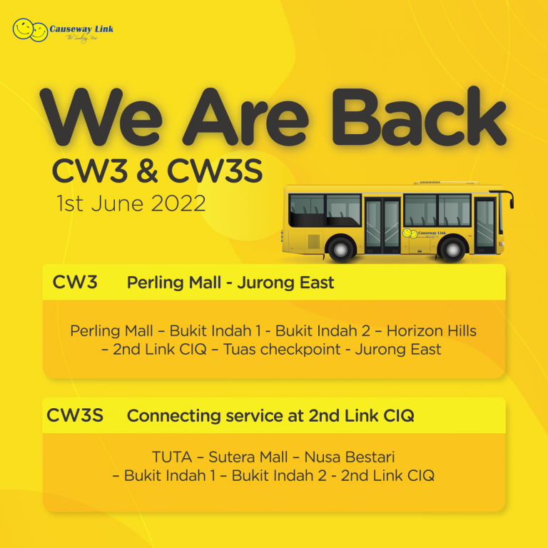 Causeway Link CW3 And CW3S Are Now Back To Serve You | Causeway Link