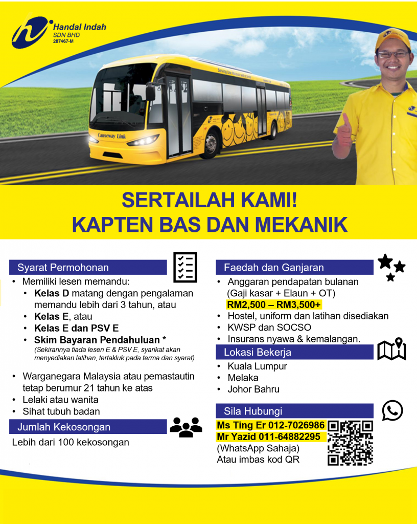 Careers | Causeway Link - The Largest Public Bus Provider in Johor